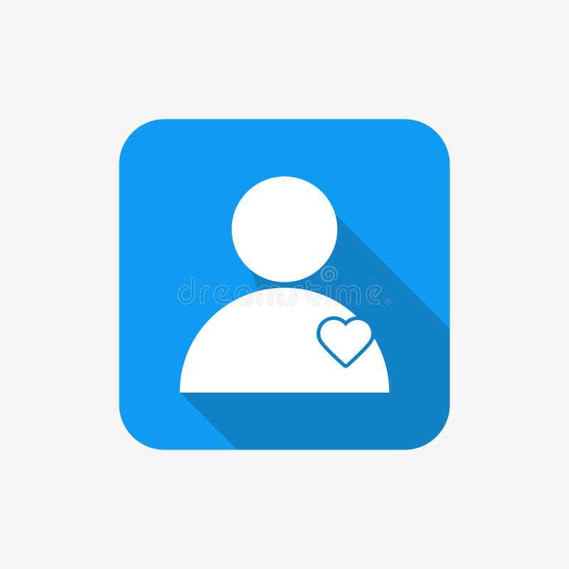 User with Heart Icon. Following User, Favorite Profile Symbol for Web ...