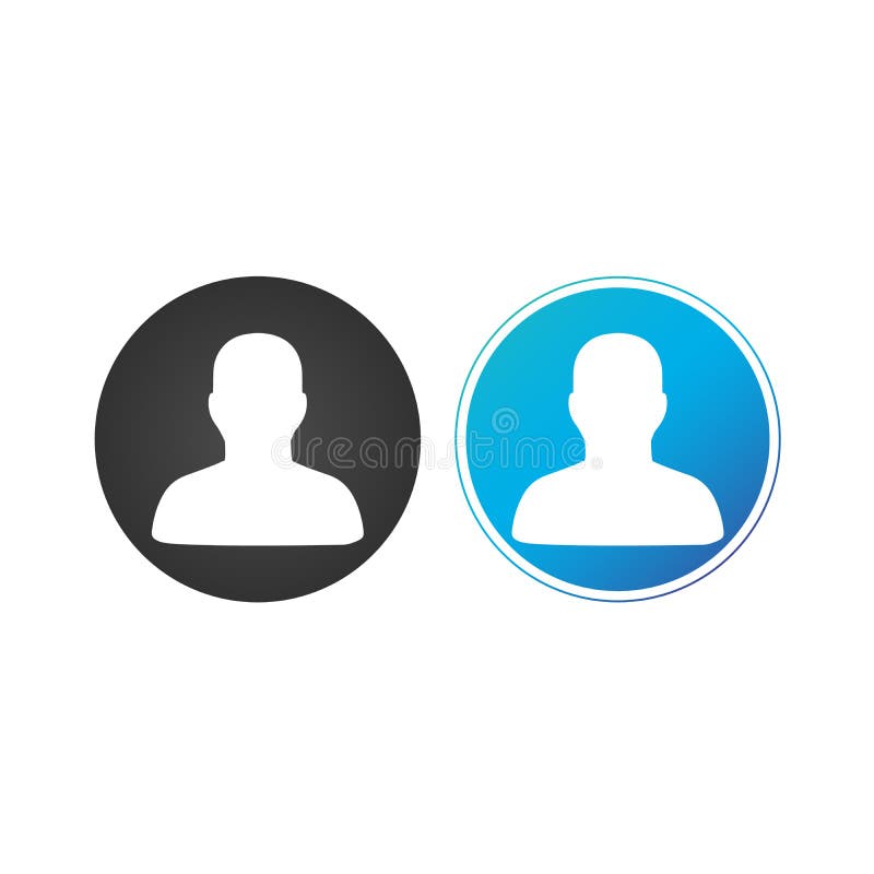 User Icon in Circle Button. Vector Illustration Isolated on White ...