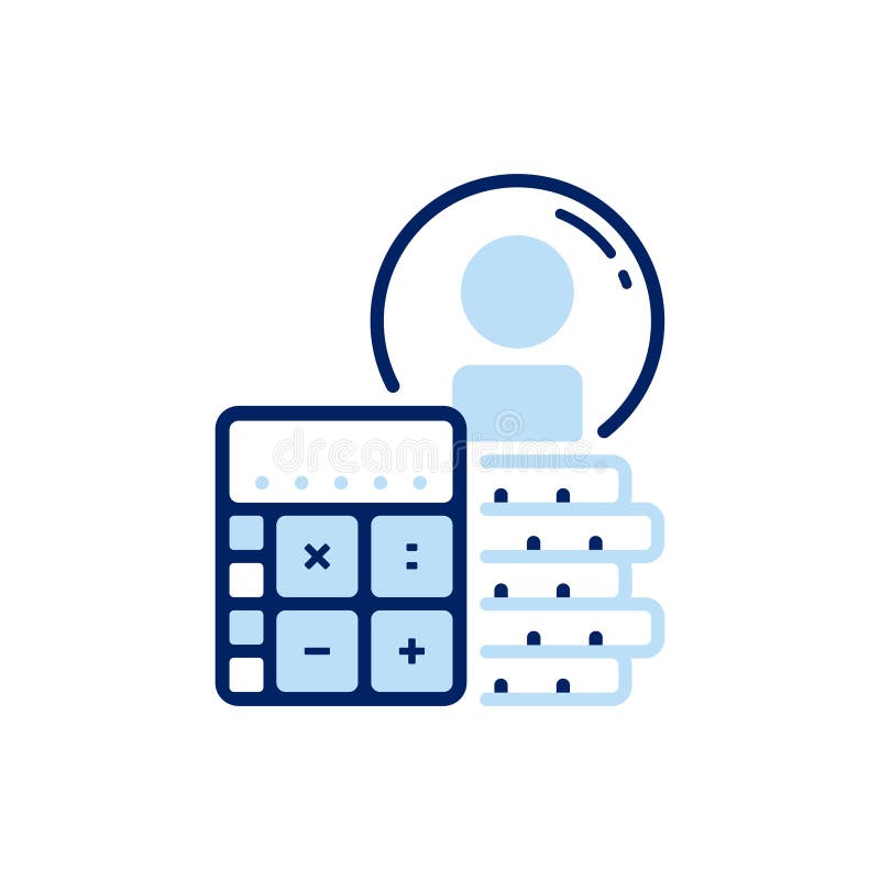 User Icon Featuring Money Stack and Calculator for Banking Solutions ...