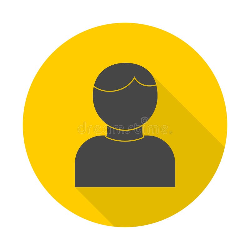 User icon with long shadow stock illustration. Illustration of portrait ...