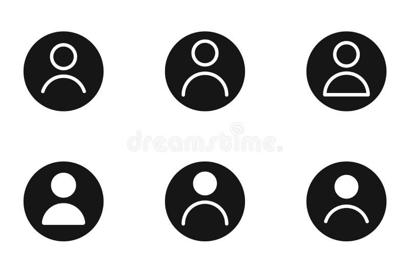 User Icon Set. Avatar Profile, Social Media User Circle Shape Style ...