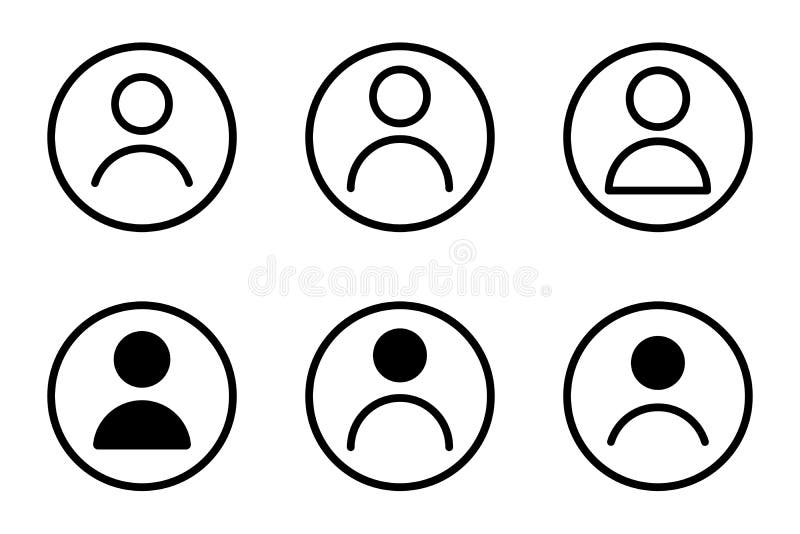 User Icon Set. Avatar Profile, Social Media User Circle Shape Style ...