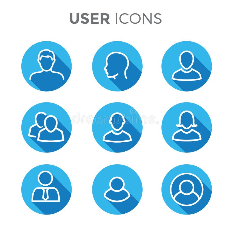 User Icon Set with Man, Woman, & Multiple People Stock Vector ...