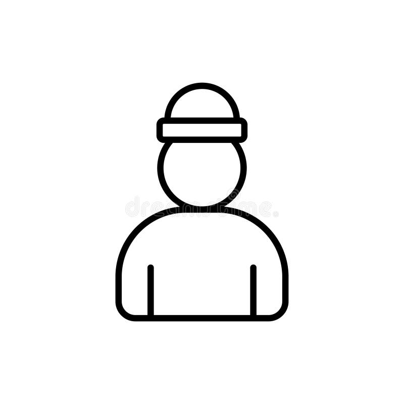 User Icon Using a Adventures Hat Black Line Style Stock Vector ...