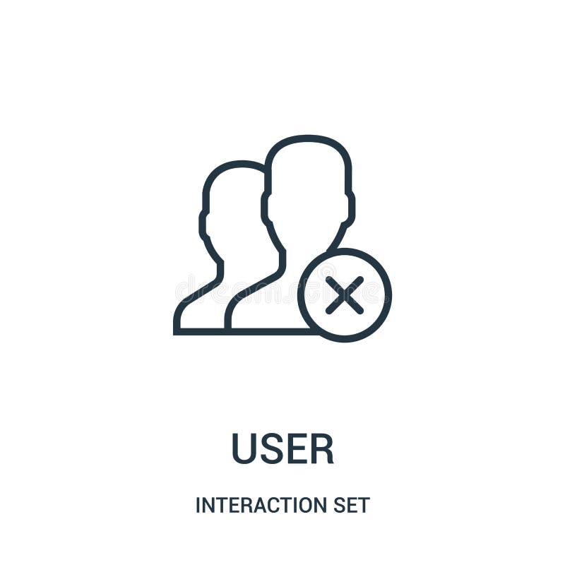 User Icon Vector from Interaction Set Collection. Thin Line User ...