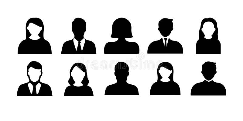 User Profile Icon Set. Profile, People Silhouette, Person, Avatar, Sign Up Button Vector ...