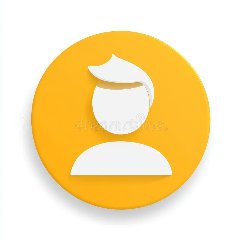 User Icon Vector. Yellow Circle Web Button. Editable Stroke Stock ...