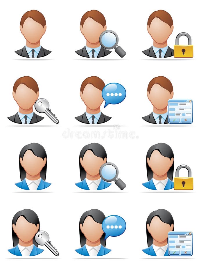 User icons stock vector. Illustration of process, woman - 8933879