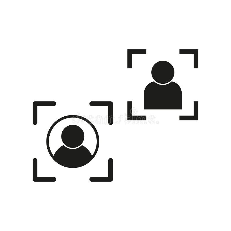 User Icons in Focus. Person Silhouette Symbols. Targeted User Profiles ...
