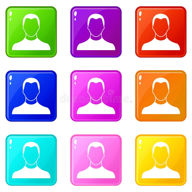 User icons 9 set stock vector. Illustration of identity - 96080859