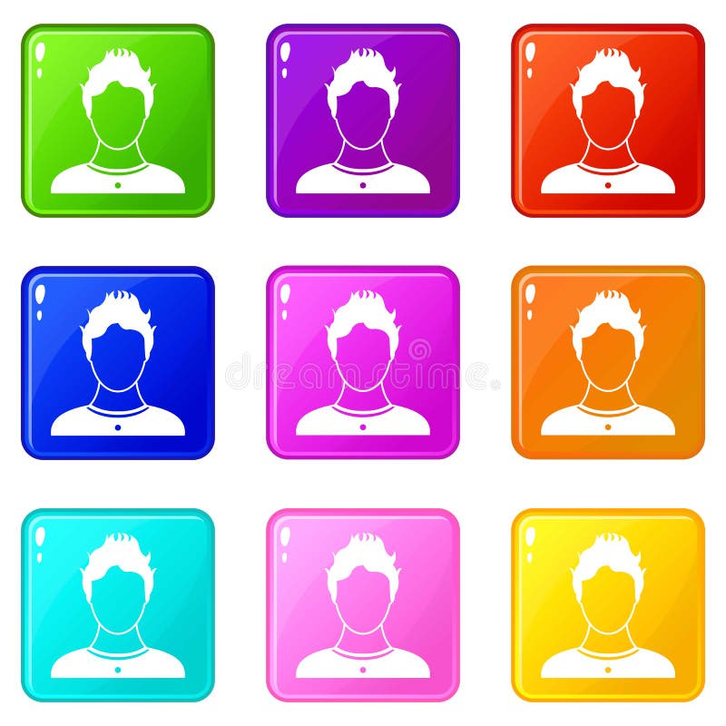 User icons 9 set stock vector. Illustration of color - 96080885