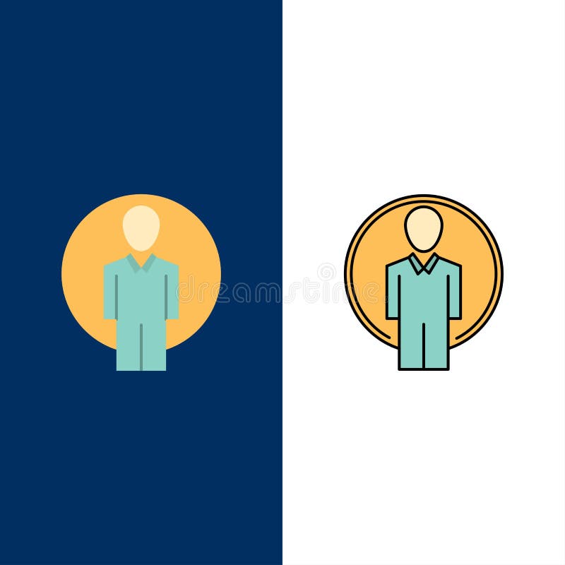 User, Id, Login, Image Icons. Flat and Line Filled Icon Set Vector Blue ...