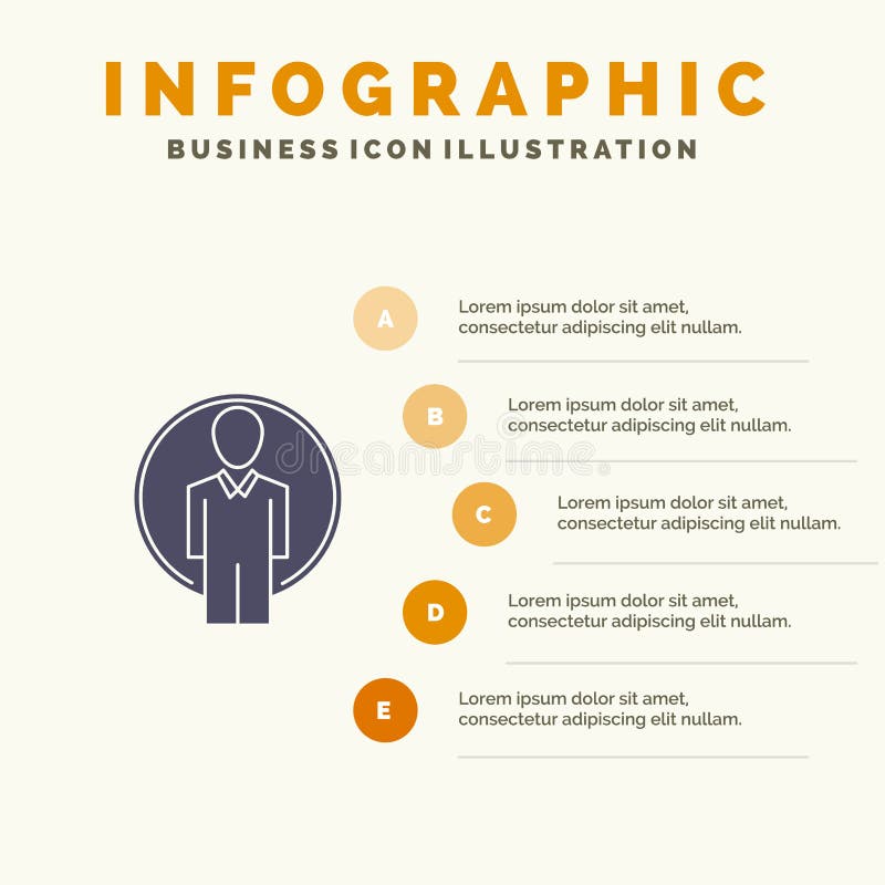 User, Id, Login, Image Solid Icon Infographics 5 Steps Presentation ...