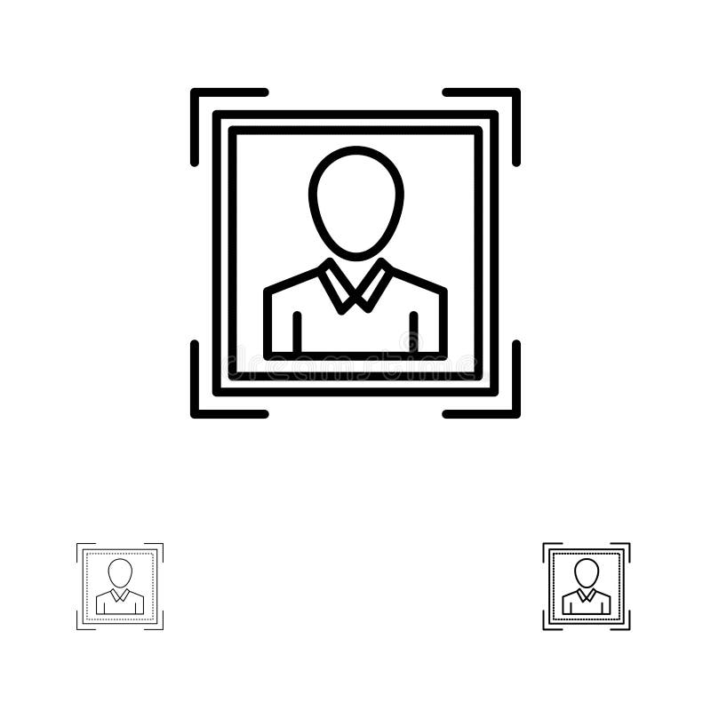 User, User ID, Id, Profile Image Bold and Thin Black Line Icon Set ...