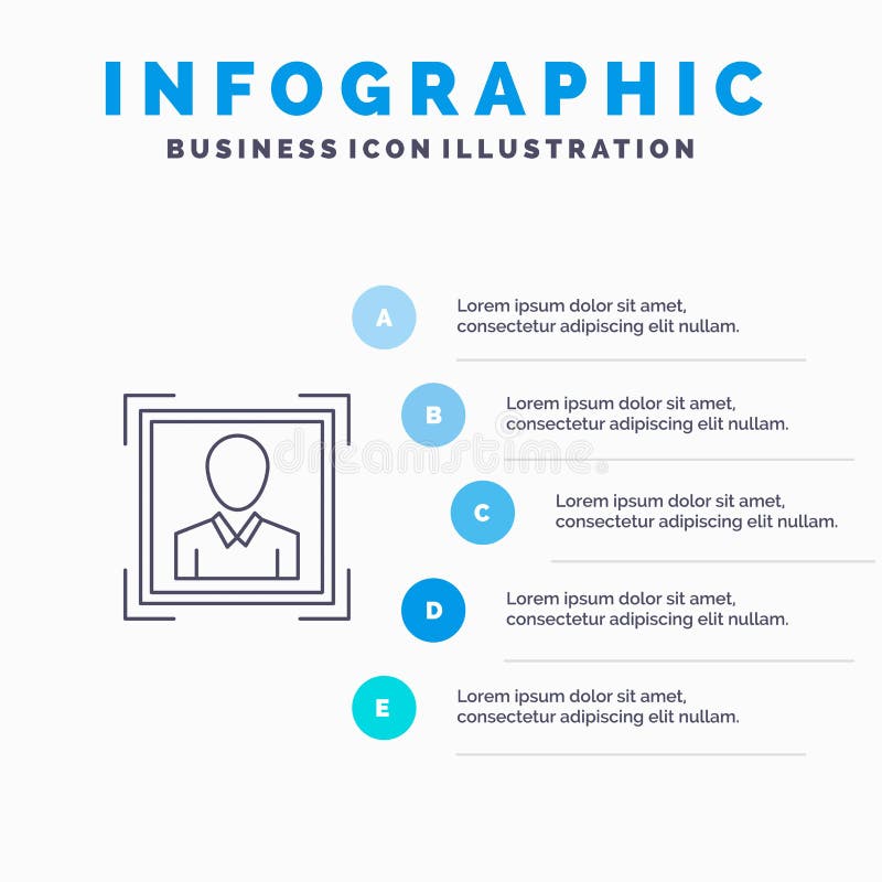 User, User ID, Id, Profile Image Line Icon with 5 Steps Presentation ...