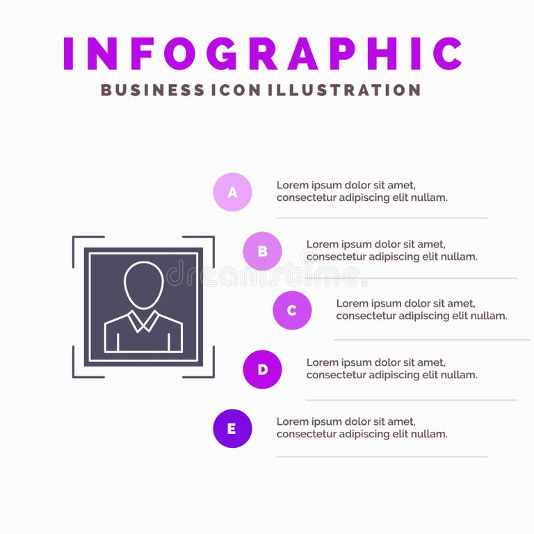 User, User ID, Id, Profile Image Solid Icon Infographics 5 Steps ...