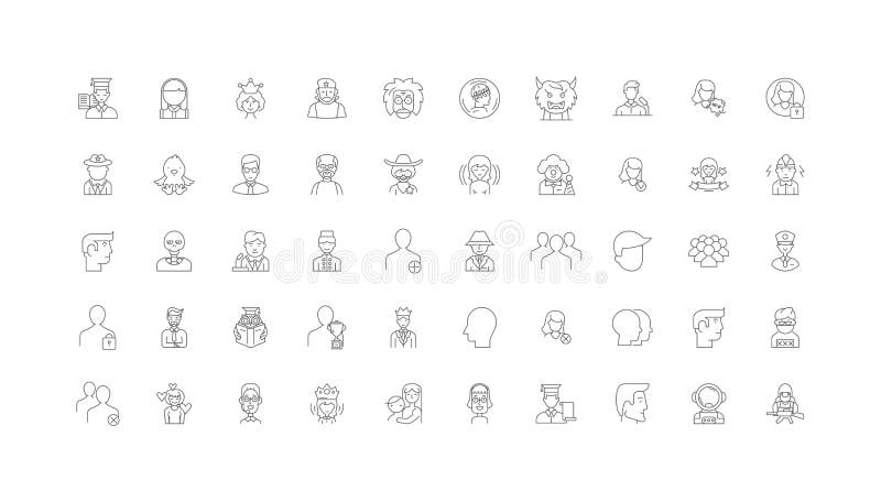 User Ideas, Linear Icons, Line Signs Set, Vector Collection Stock ...