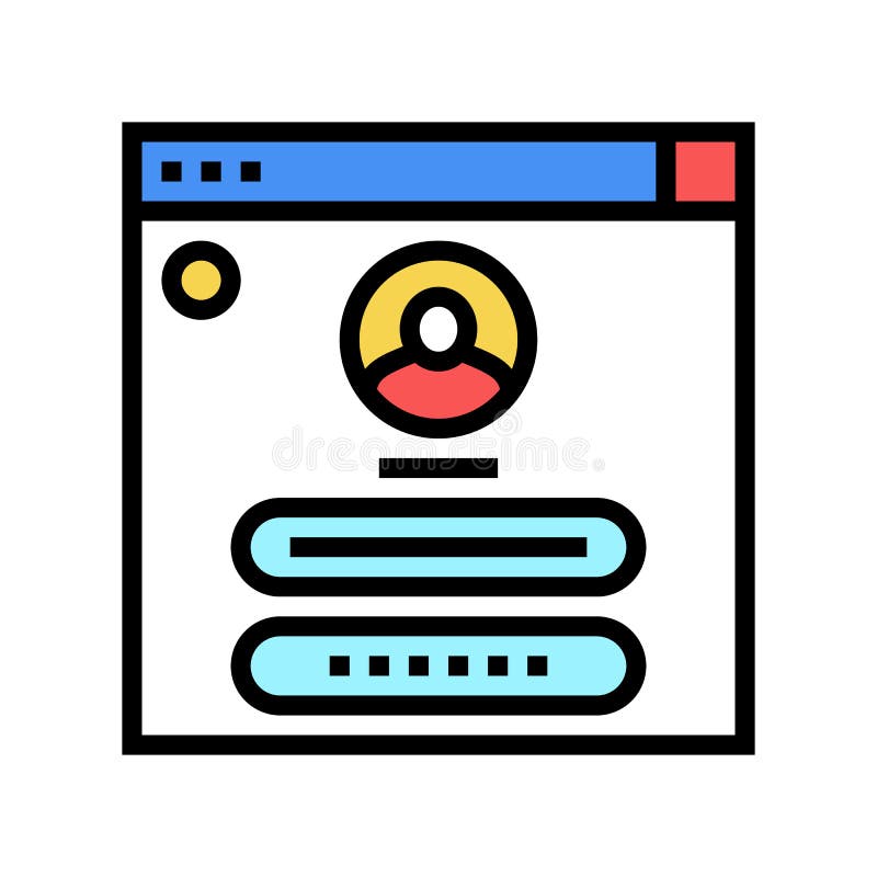 User Identification Color Icon Vector Illustration Sign Stock ...