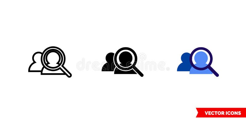 User Identification Icon of 3 Types Color, Black and White, Outline ...