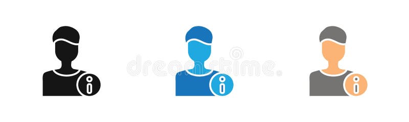 User Information Icon Line Art Logo Set Stock Vector - Illustration of ...