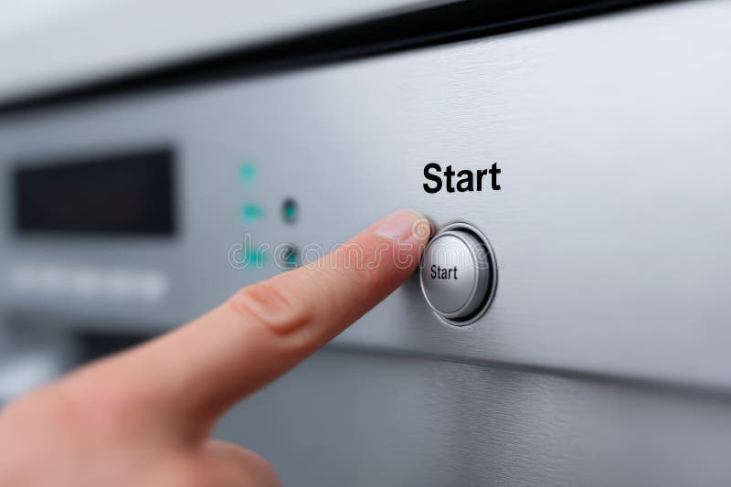 User Initiates the Cooking Process by Pressing the Start Button on a ...