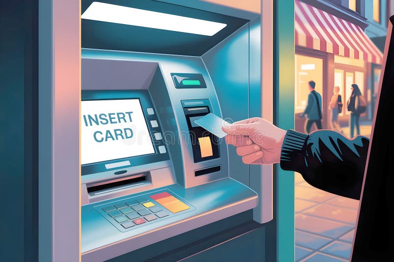 Insert Card Line Style Icon Stock Vector - Illustration of ecommerce ...