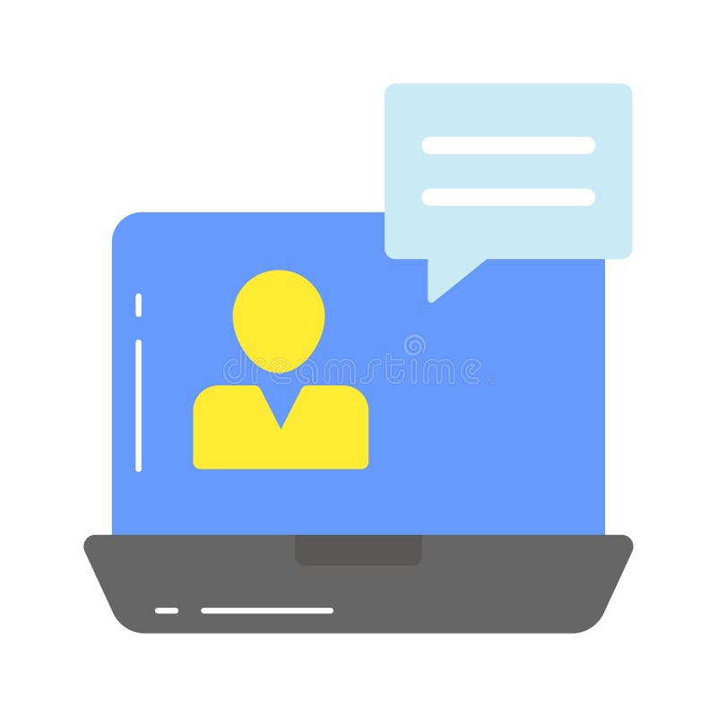 User Inside Laptop with Chat Bubble Depicting Concept of Video Chatting ...