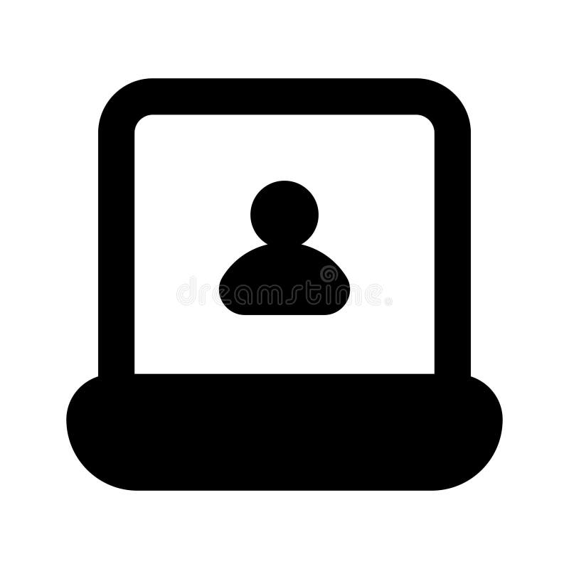 User Inside Laptop Screen Concept Icon of Work from Home Stock Vector ...