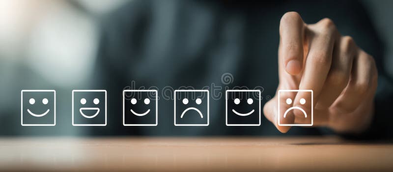 User Interacting with Feedback Scale Highlighting Emotions in a Modern ...