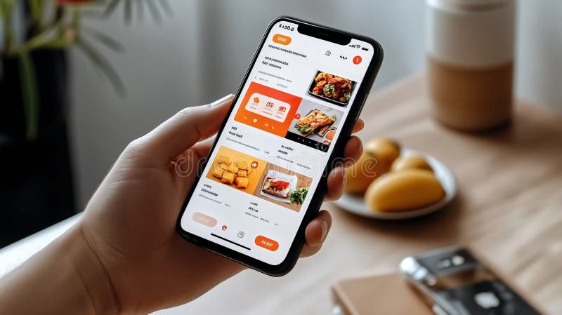 A User Interacting with an Intuitive App Interface for Quick and Stock ...