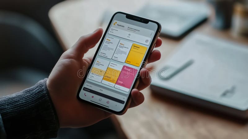 A User Interacting with an Intuitive App Interface for Quick and Stock ...
