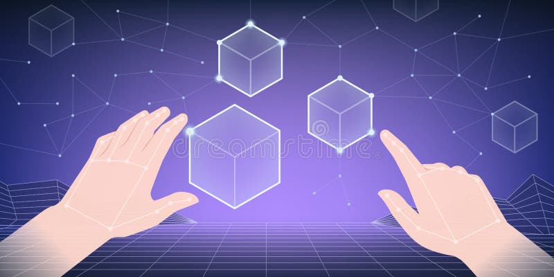 User Interacting with a VR Interface Stock Vector - Illustration of ...