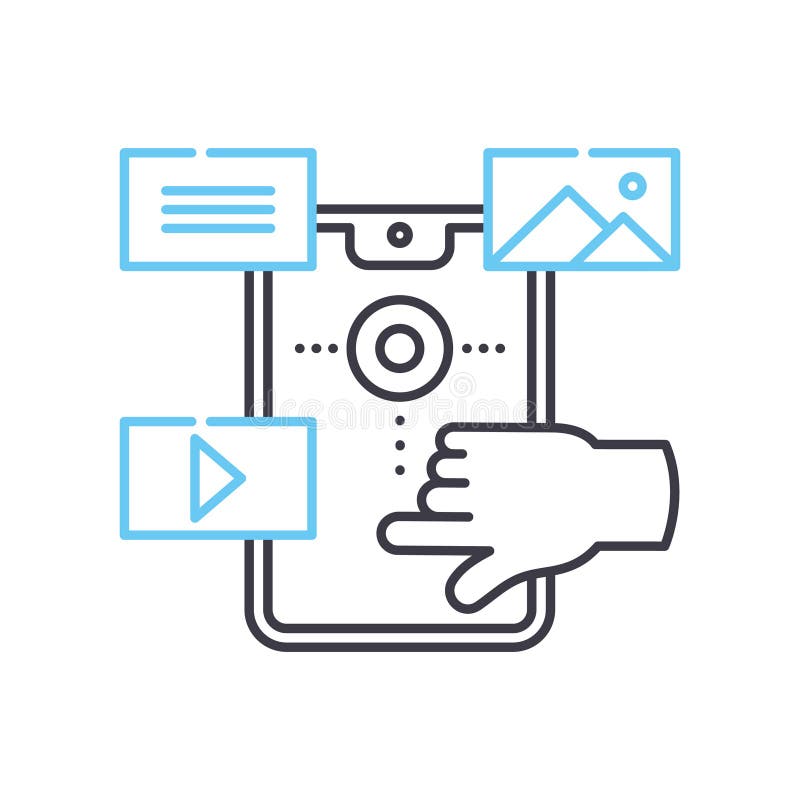 User Interaction Line Icon, Outline Symbol, Vector Illustration ...