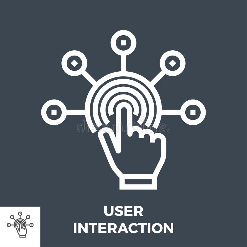 User Interaction Line Icon stock vector. Illustration of object - 201592963