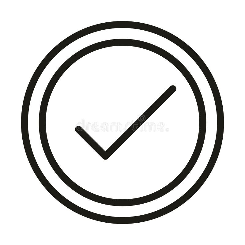 User Interface Accept Check Mark Button Linear Style Stock Vector ...