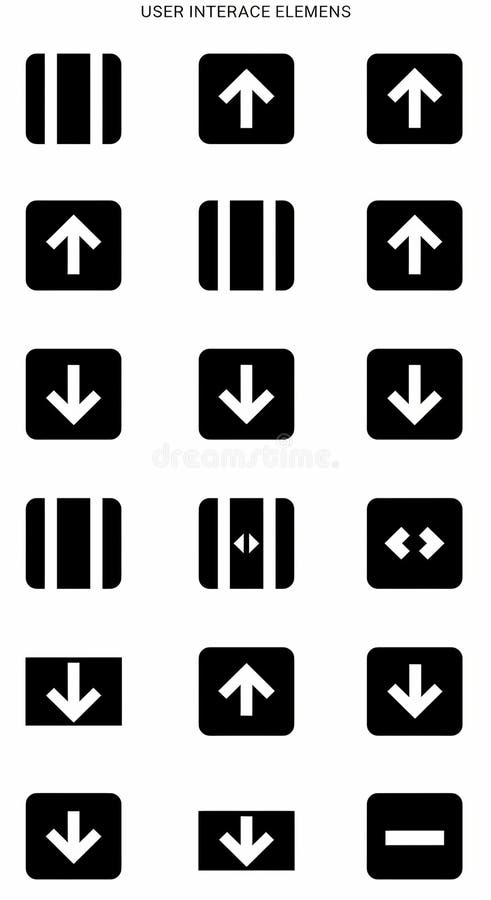 User Interface Arrows and Navigation Icons Set Stock Illustration ...