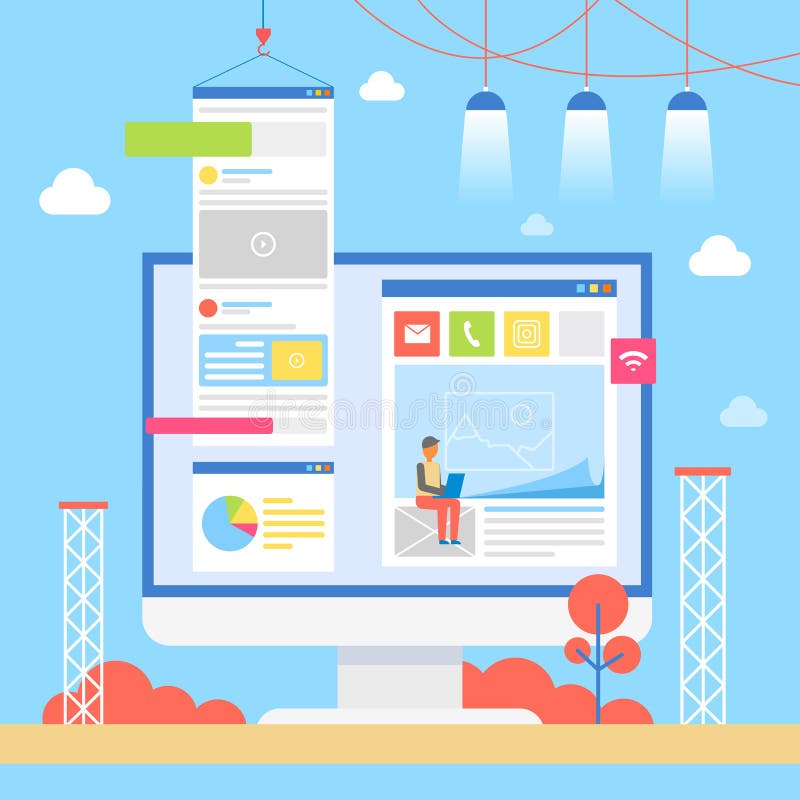 User Interface Building Process Vector Banner Stock Vector ...