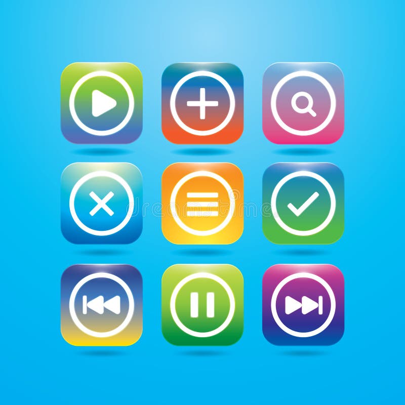 User Interface Buttons Collection. Vector Illustration Decorative ... User Interface Buttons Collection. Vector Illustration Decorative ...