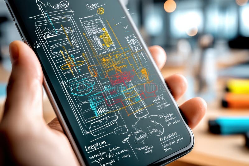 User Interface Concept Displayed on Smartphone in Hand with Creative ...