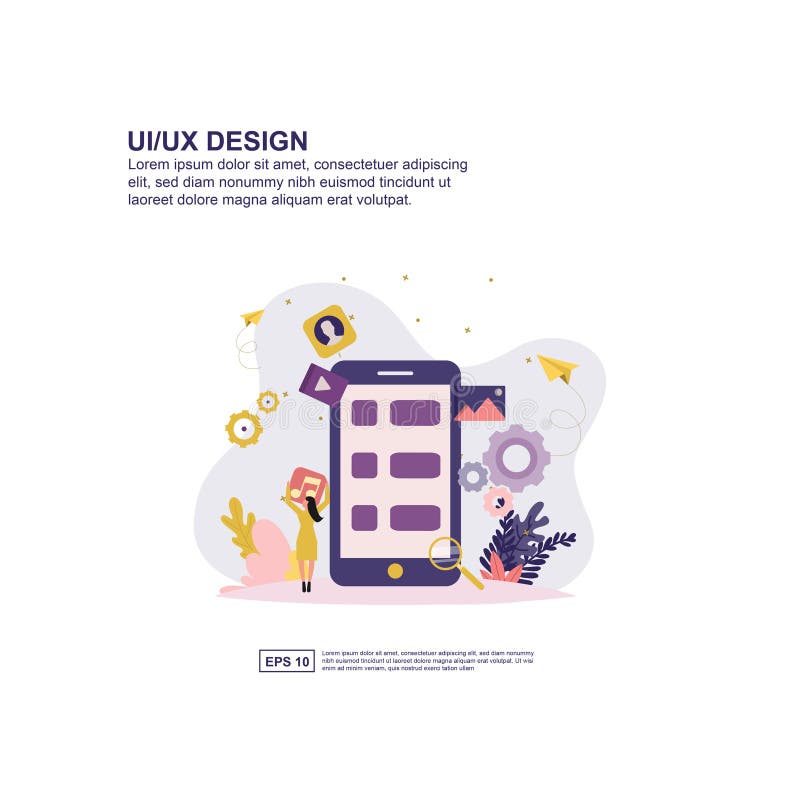 User Interface Concept Vector Illustration Flat Design for Presentation ...
