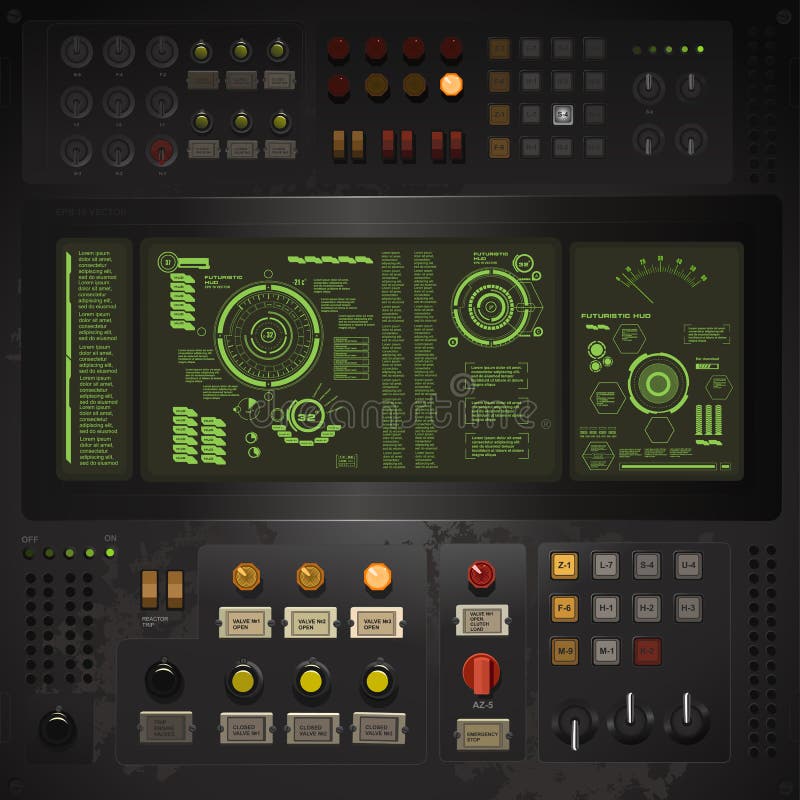 User Interface Creative Template in the Style of Science Fiction Old ...