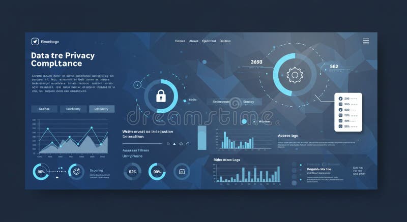 User Interface Dashboard Focused on Data Privacy Compliance. Features ...