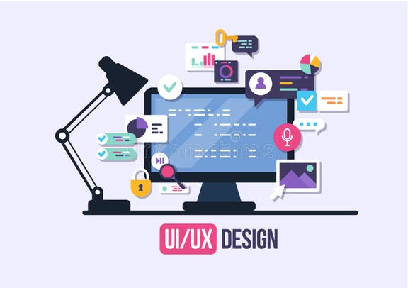 User Interface Design, Application Development and UI, UX Design. Creative Vector Illustration ...