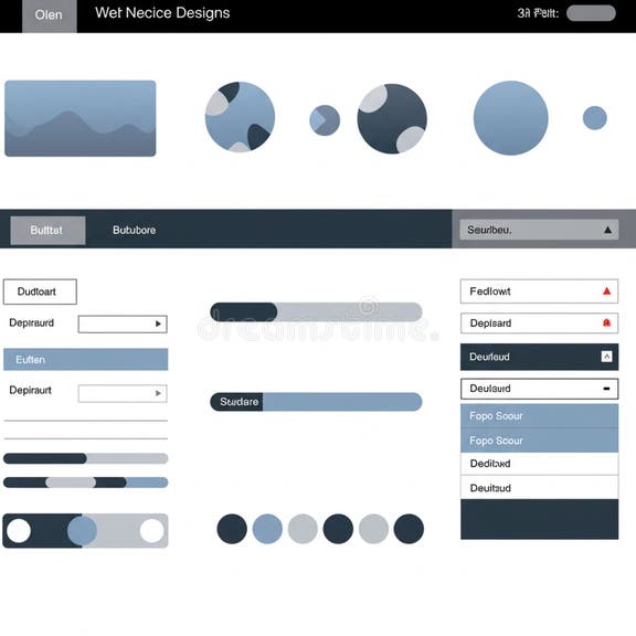 User Interface Design Concept Showcasing Various UI Elements Such As Sliders, Stock Illustration ...