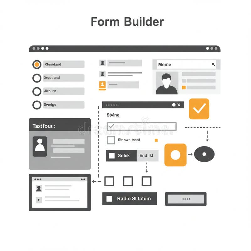 User Interface Design for a Form Builder Tool. Features Include Text ...