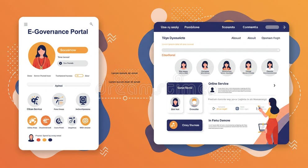 User Interface Design Showcasing an E-governance Portal. the Layout ...