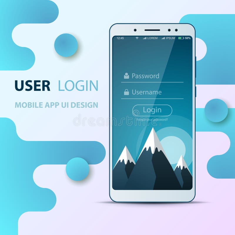 User Interface Design. Smartphone Icon. Login and Password Stock Vector ...