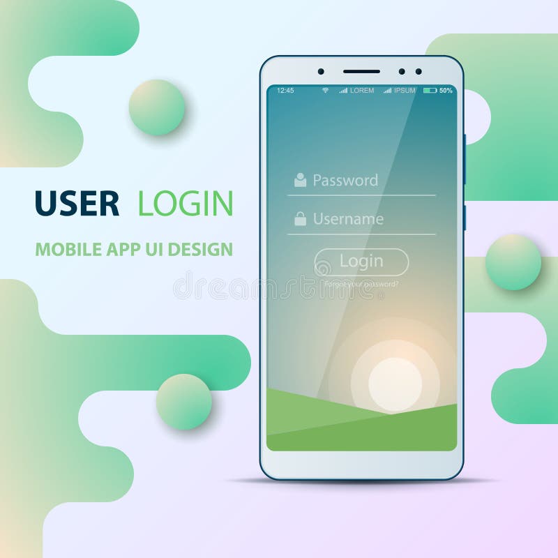 User Interface Design. Smartphone Icon. Login and Password Stock Vector ...