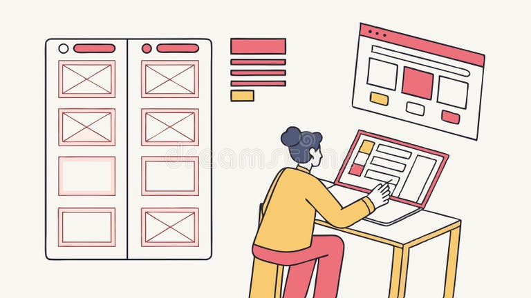 User Interface Design Workflow, Web Development, Vector Design Generative AI Stock Vector ...