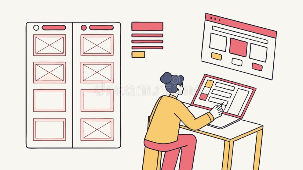 User Interface Design Workflow, Web Development, Vector Design Generative AI Stock Vector ...